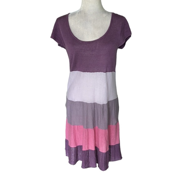 Boden | Dresses | Boden Purple Pink Colorblock Linen Knit Scoop Neck ...